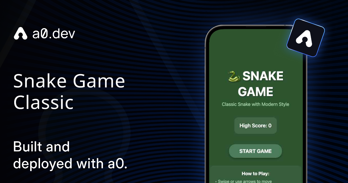 Snake Game Classic | a0.dev